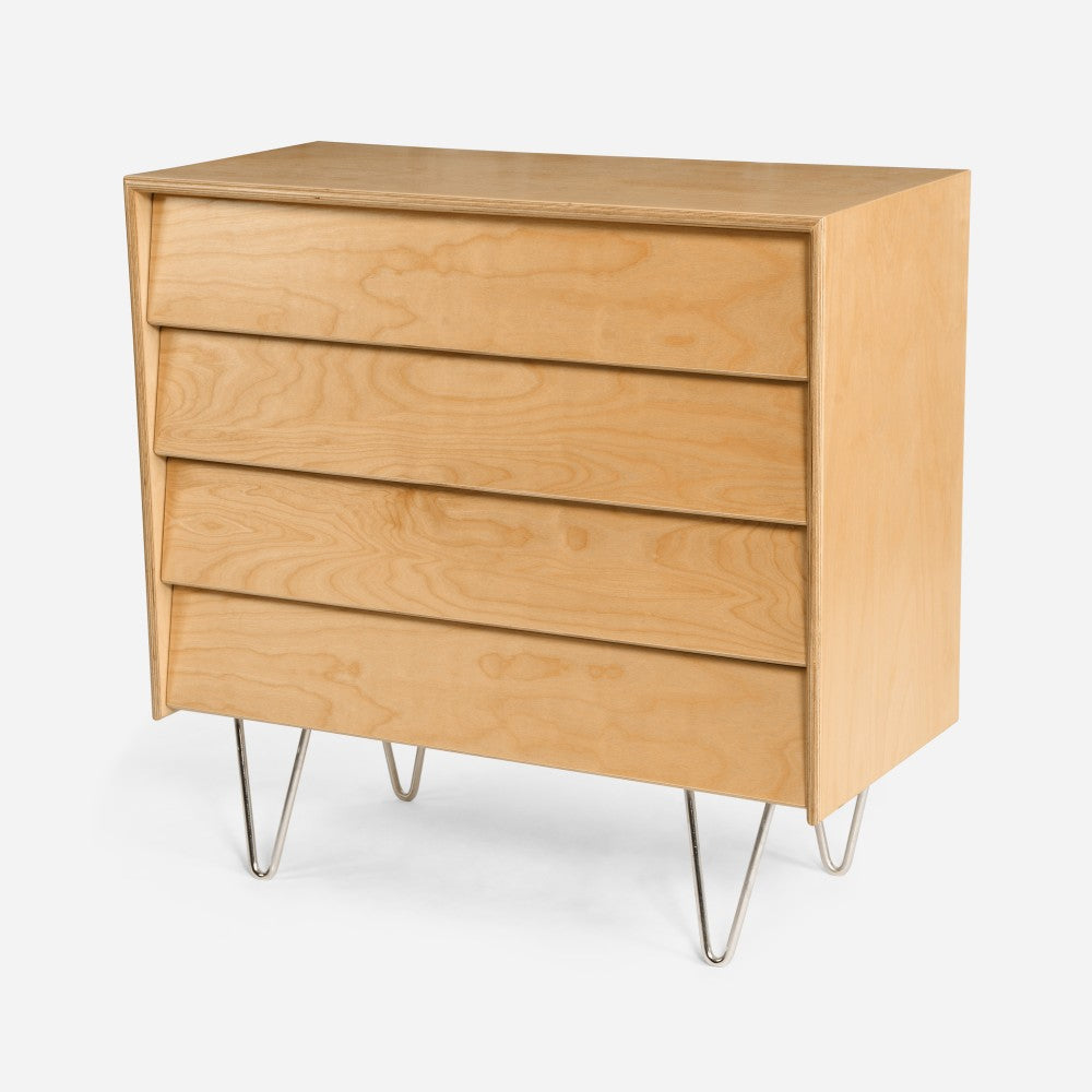 V-Leg Four Drawer Dresser - Hard Rock Maple & Steel | Case Study ...