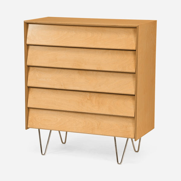 V-Leg Five Drawer Dresser - Hard Rock Maple & Steel | Case Study ...