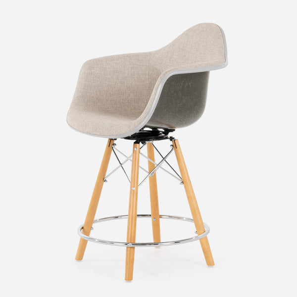 Case Study® Upholstered Armchair Dowel Swivel Counter Stool – Modernica