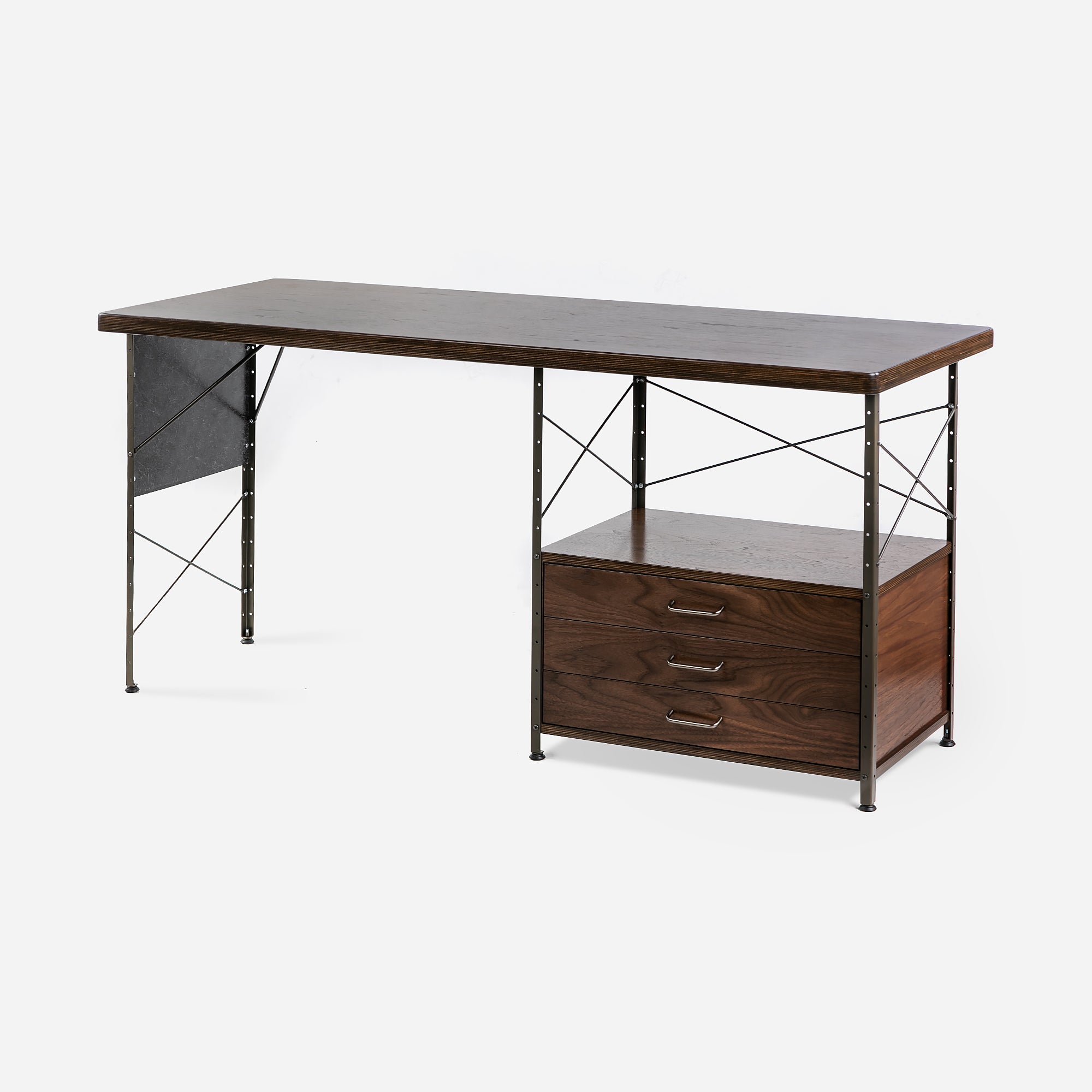 Case Study® Furniture Desk with 3 Drawer and Fiberglass Panels ...